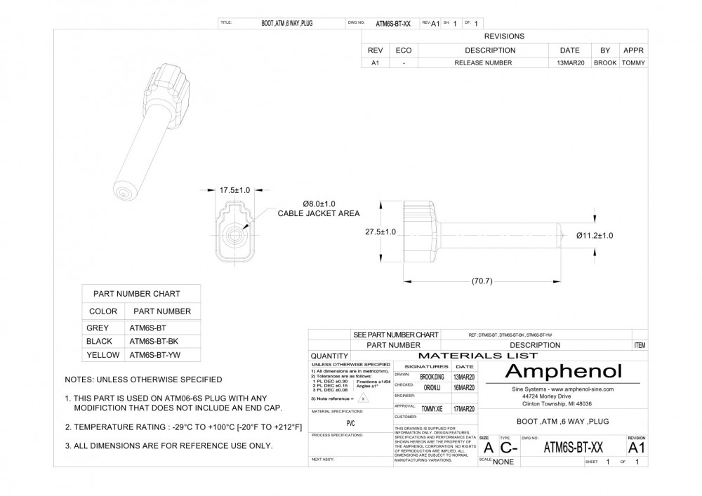 ATM6S-BT-YW technical document preview