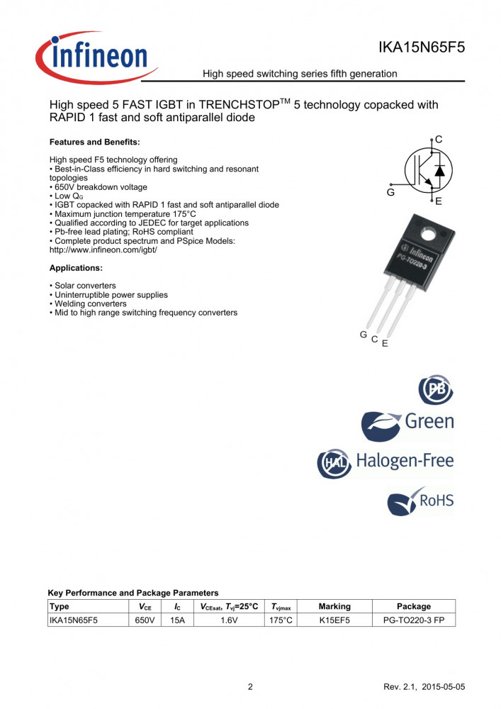 IKA15N65F5 datasheet page 2