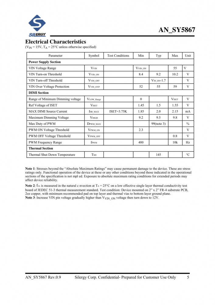 SY5867FAC datasheet page 5