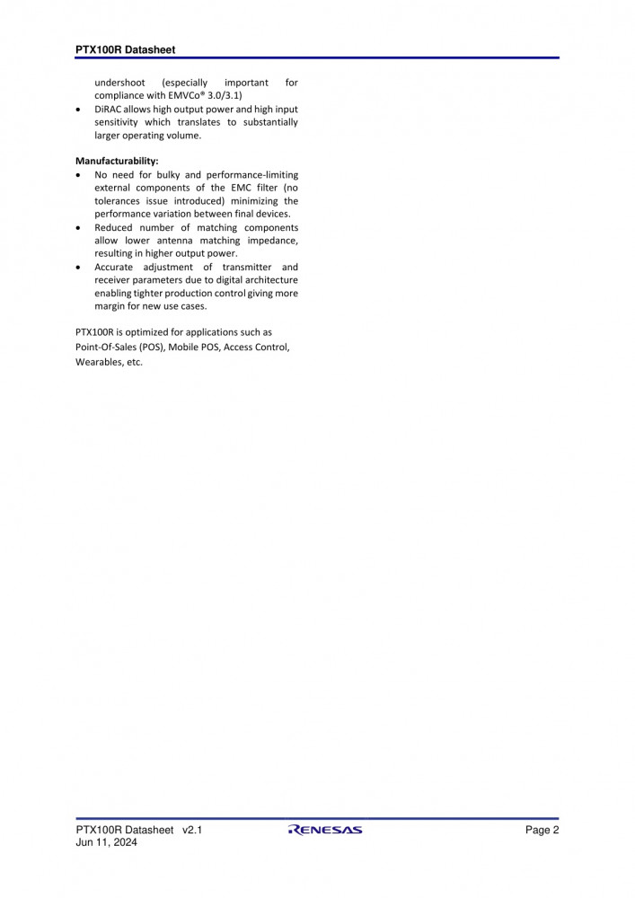 PTX100R datasheet page 2