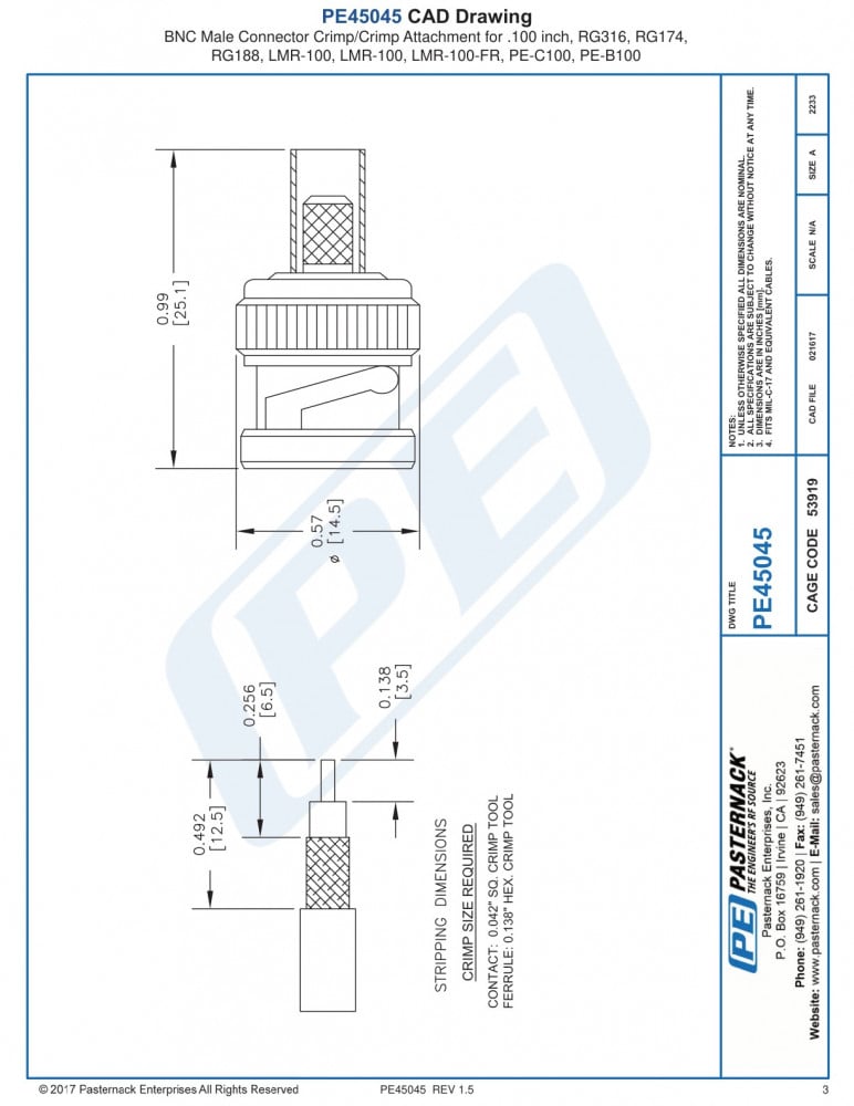 PASTERNACK PE45045 datasheet page 3