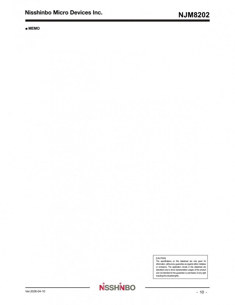 NJM8202 datasheet page 10