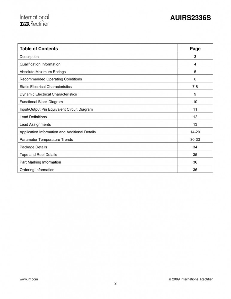 AUIRS2336STR datasheet page 2