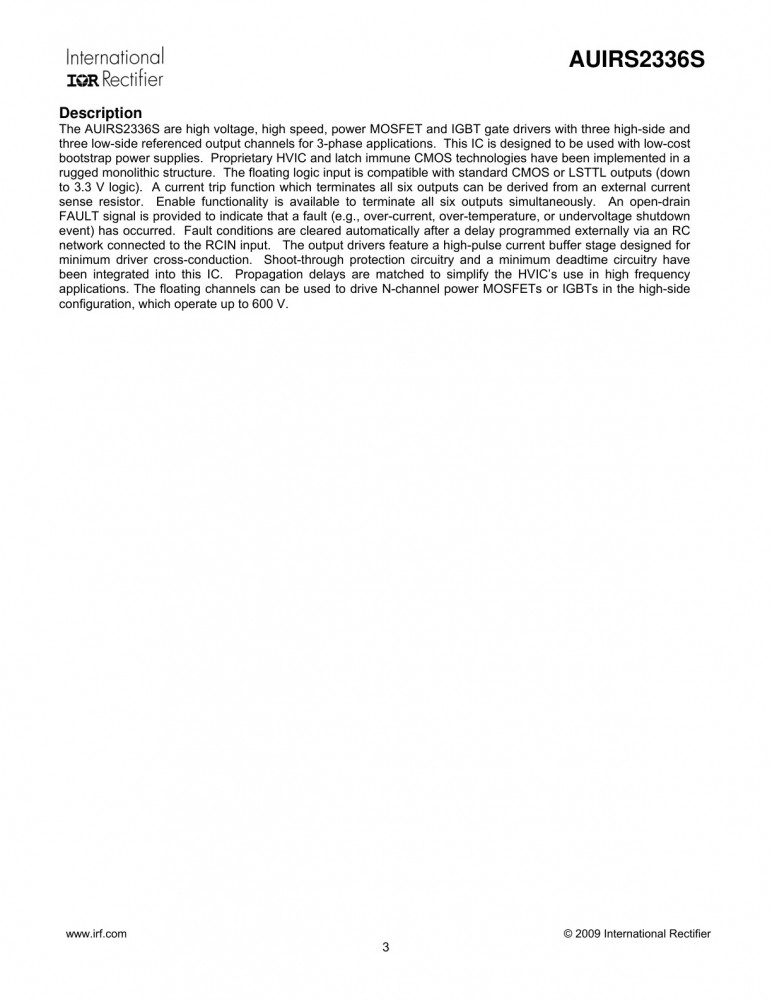AUIRS2336STR datasheet page 3