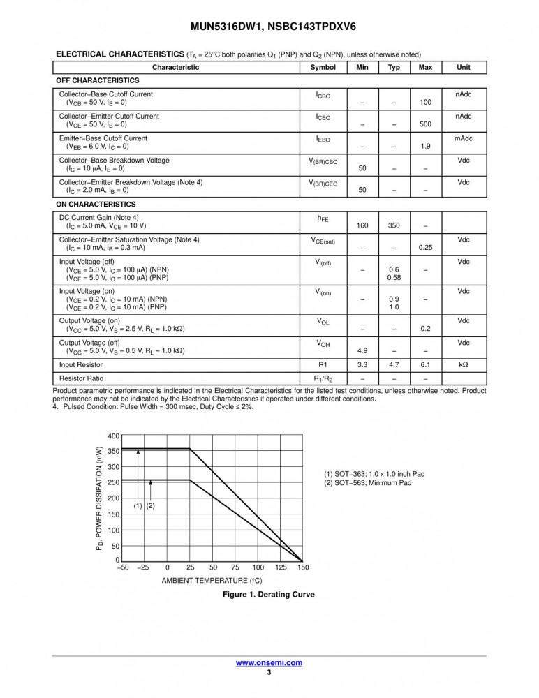 NSVBC143TPDXV6T1G datasheet page 3