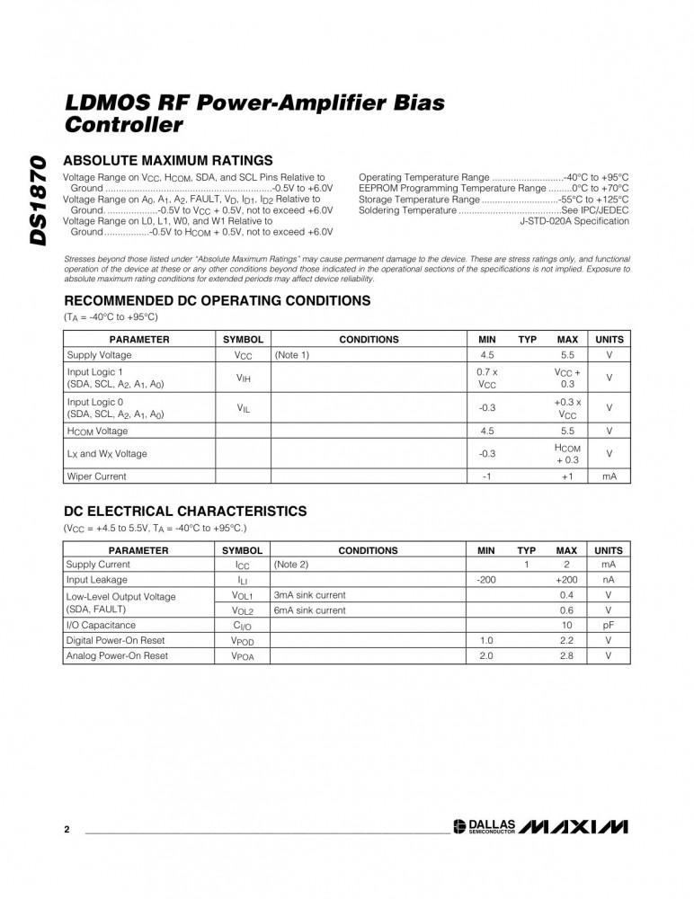 DS1870 datasheet page 2