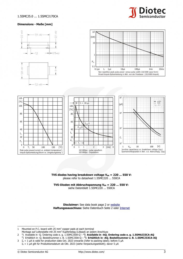DIOTEC 1.5SMCJ TVS diode datasheet page 3