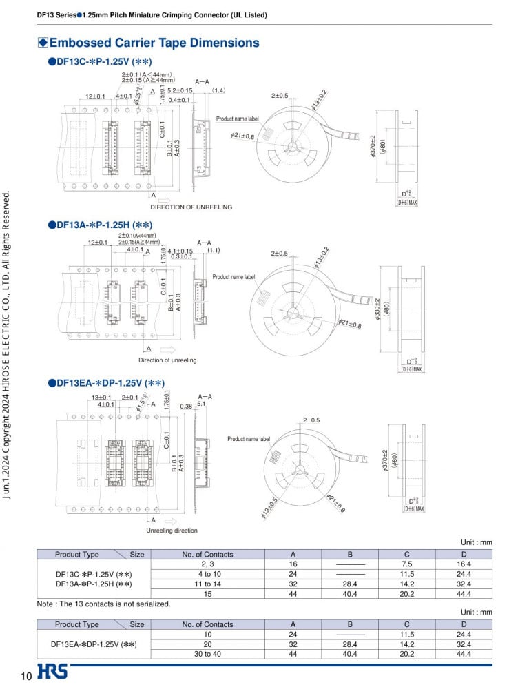 HRS DF13 datasheet page 10