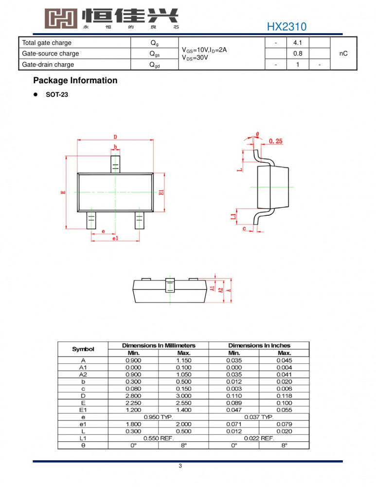 HX2310 technical document page 3