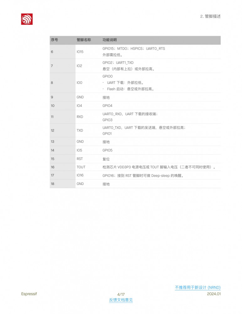 ESP-WROOM-02 technical document page 9