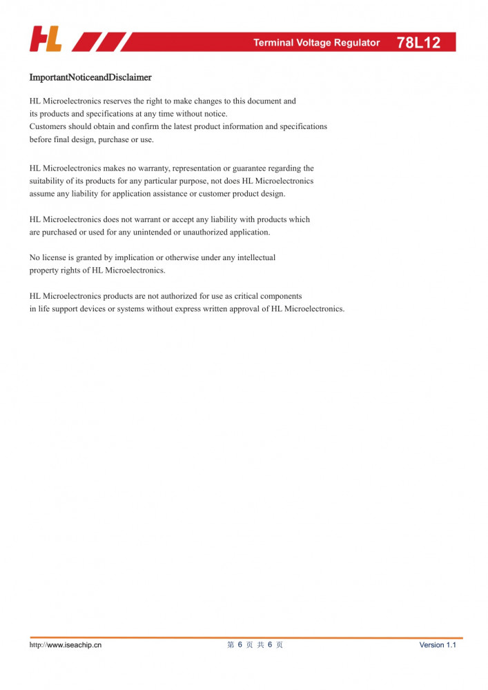 HL 78L12 datasheet page 6