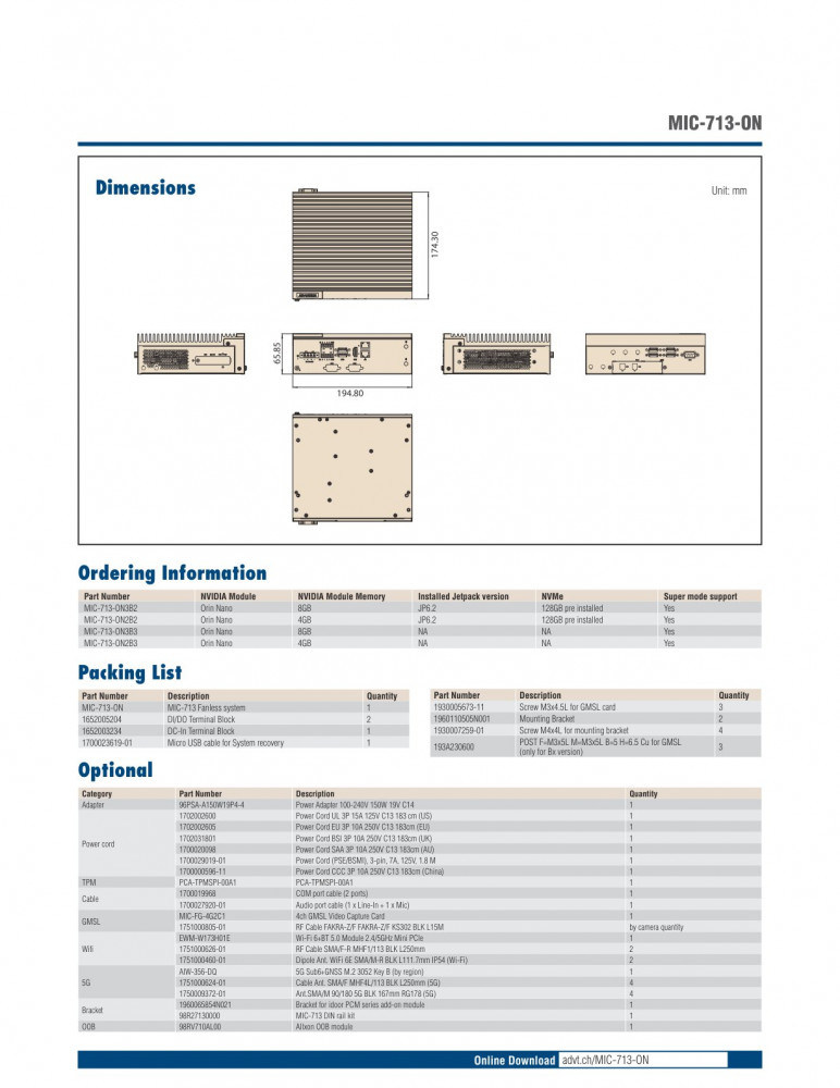 MIC-713-ON technical document, page 2