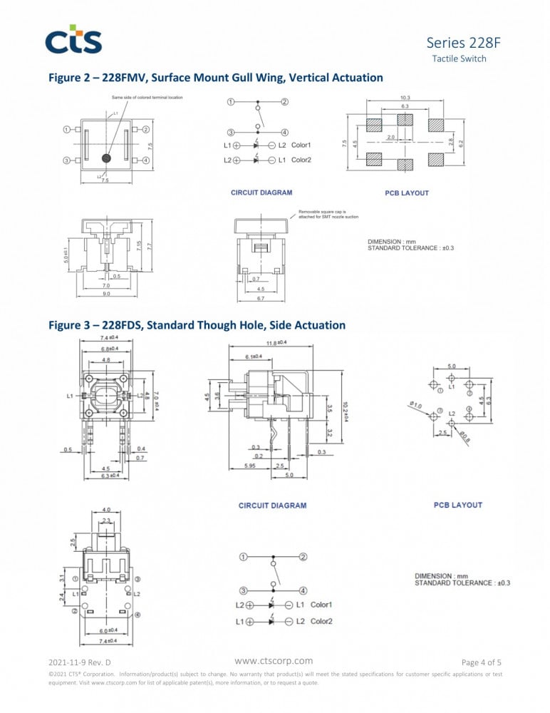 CTS 228F datasheet page 4