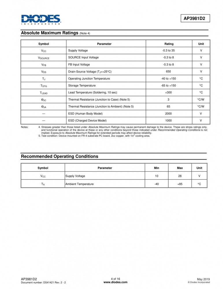 AP3981D2S-13 datasheet page 4