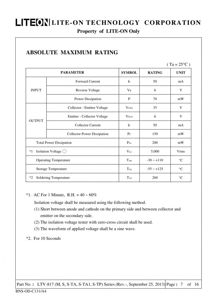 LTV-817 datasheet page 8