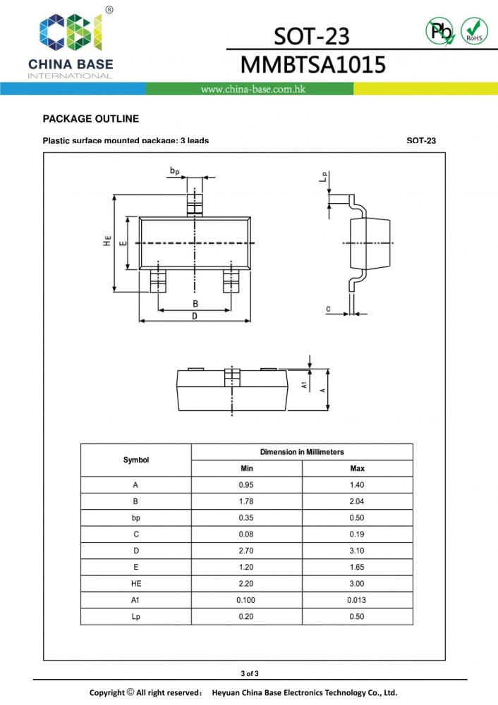 MMBTSA1015 datasheet page 3