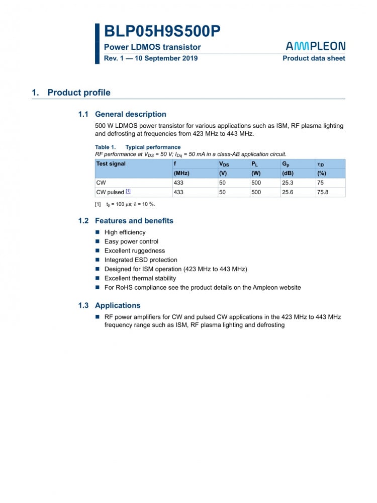 BLP05H9S500PY datasheet page 1