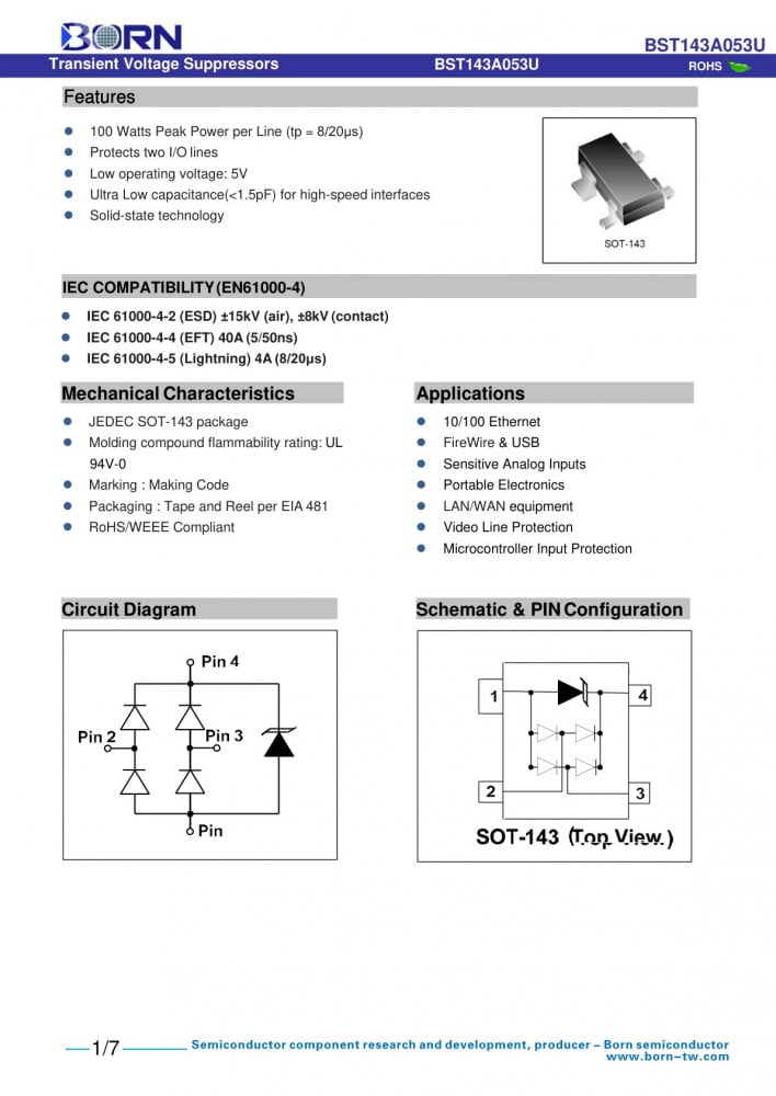 BST143A053U datasheet page 1