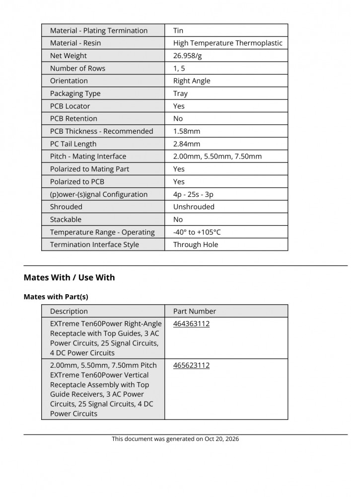 MOLEX 464373112 technical document image, page 3