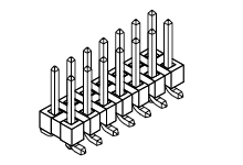 C-Grid Header, 2.54mm Pitch, Surface Mount, Dual Row, Vertical, 4 Circuits, Tin (Sn) Overall Plating, without Cap, with Peg, Tube Packaging, Lead-Free for sale