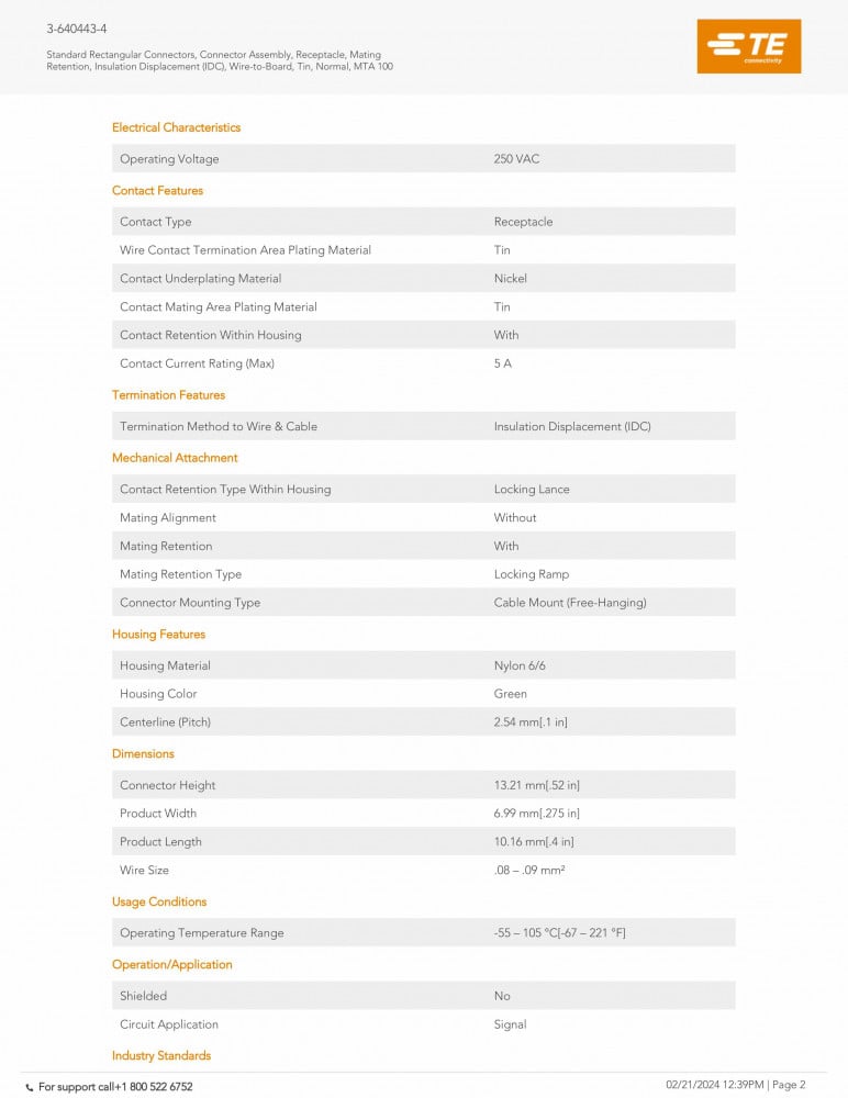 TE Connectivity 3-640443-4 document page 2