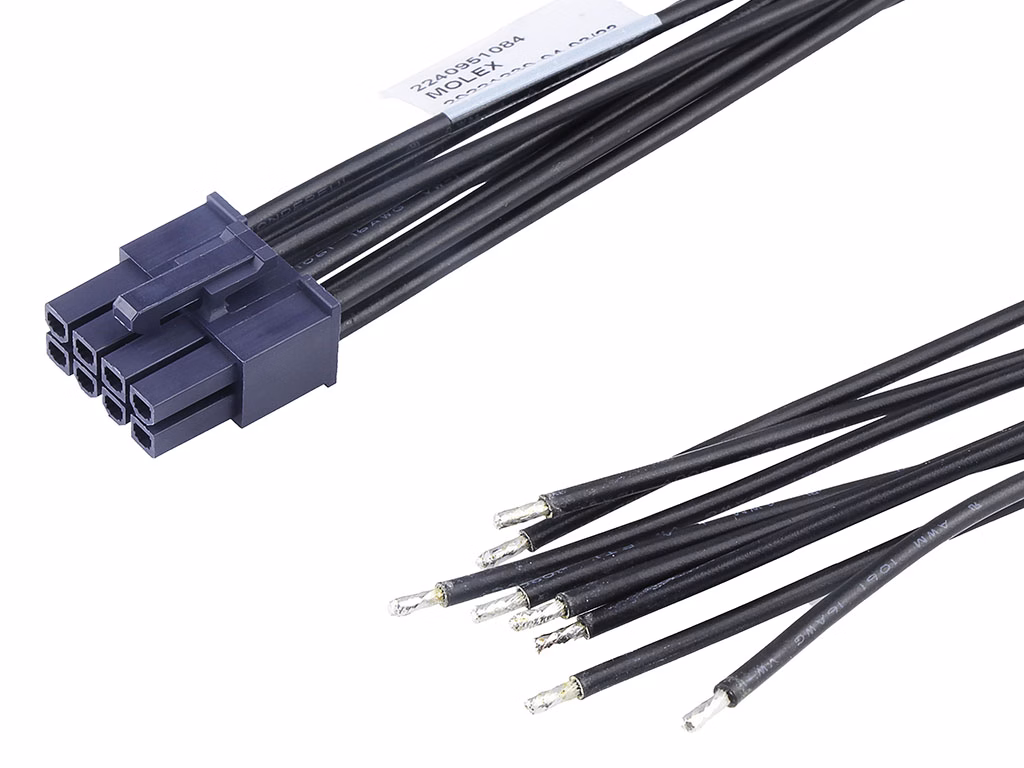 KK Plus 250-to-KK Plus 250 Off-the-Shelf (OTS) Cable Assembly, 2.50mm Pitch, Single Row, 600.00mm Length, 8 Circuits, Black
