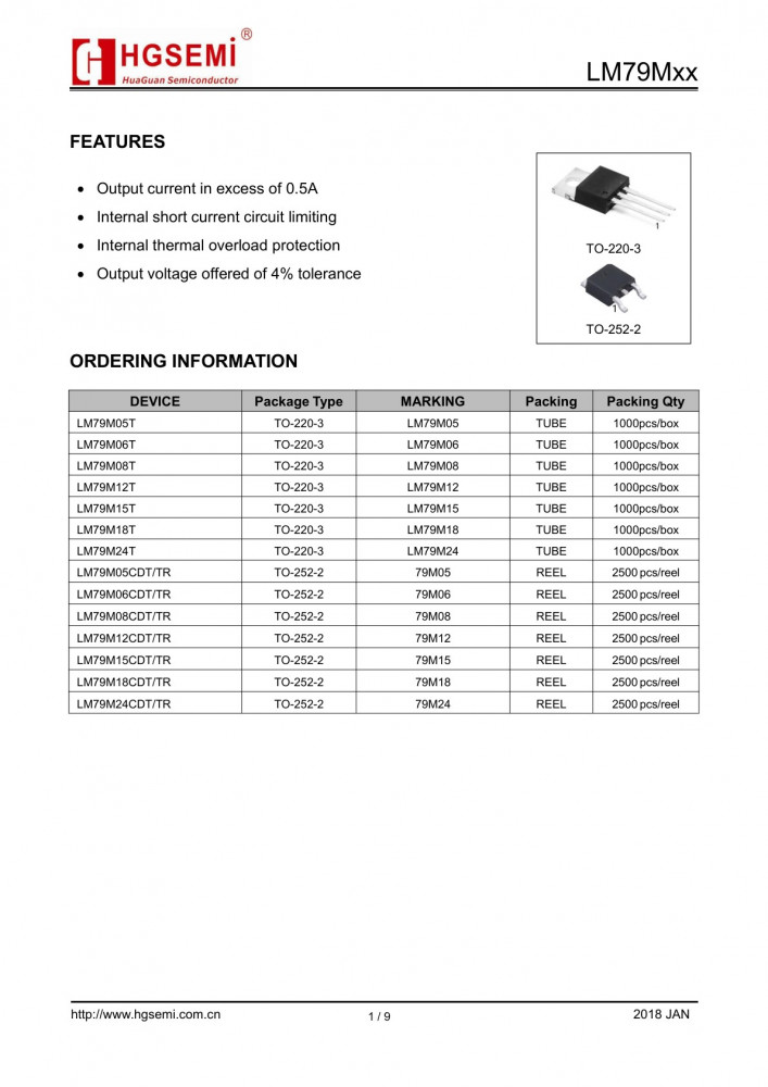 HGSEMI datasheet page 1
