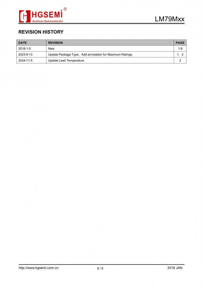 HGSEMI datasheet page 8