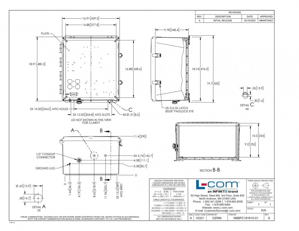 L-com NBBPC181610-01 technical document page