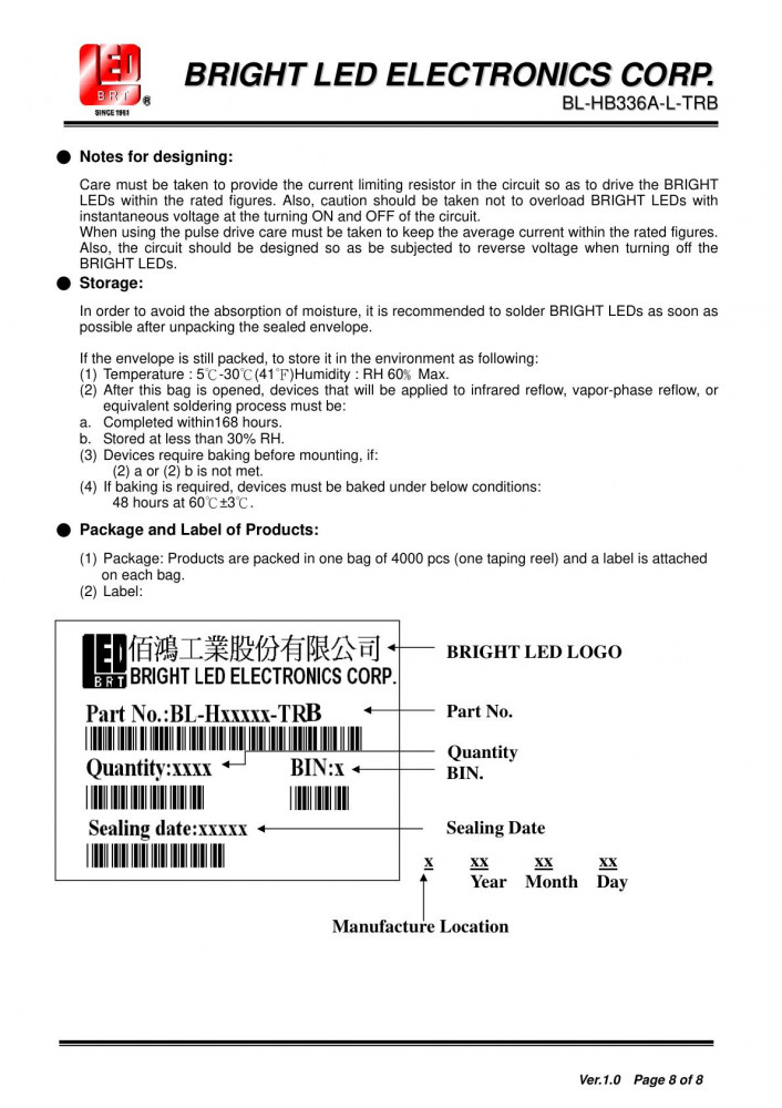 BL-HB336A-L-TRB datasheet page 8