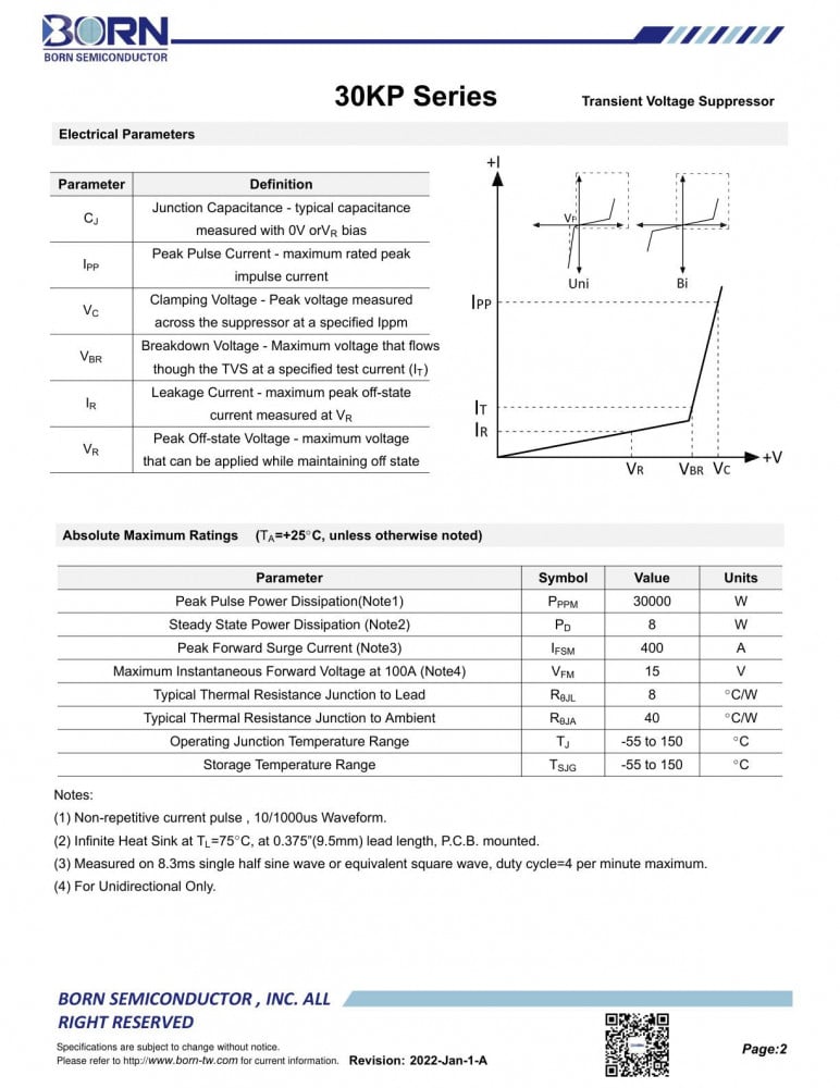 30KP series datasheet page 2