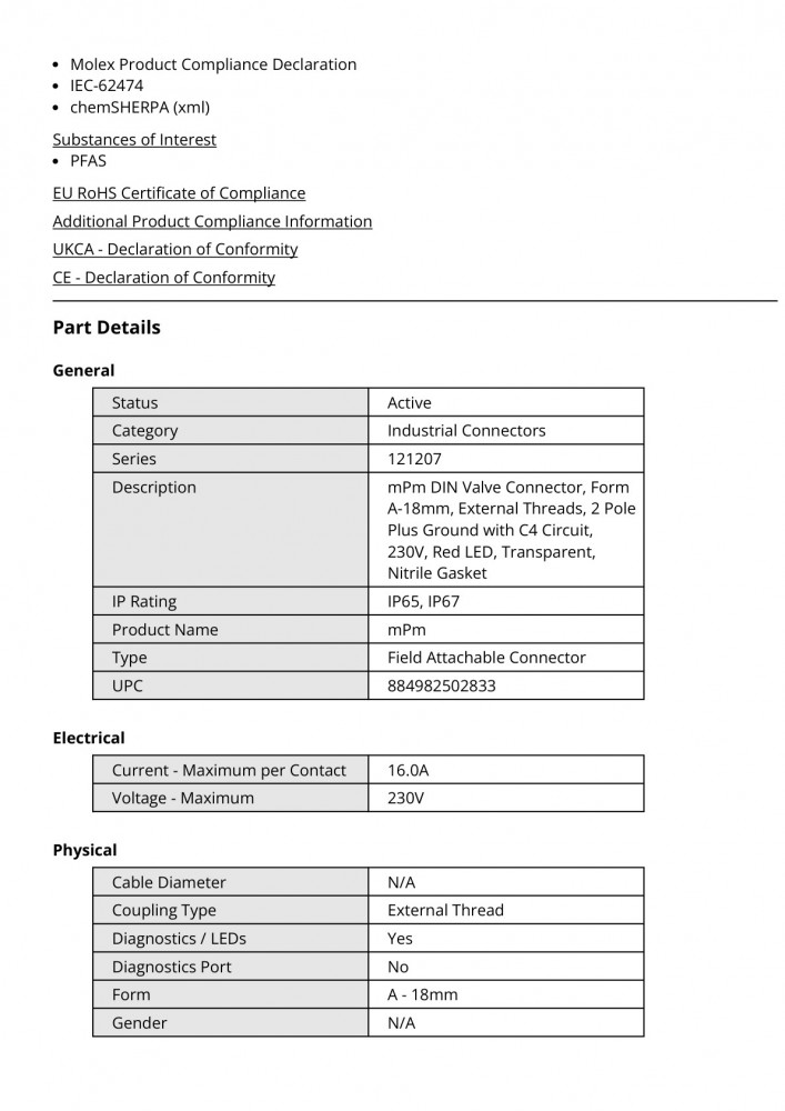 Molex Series S28 packaging specification page 2