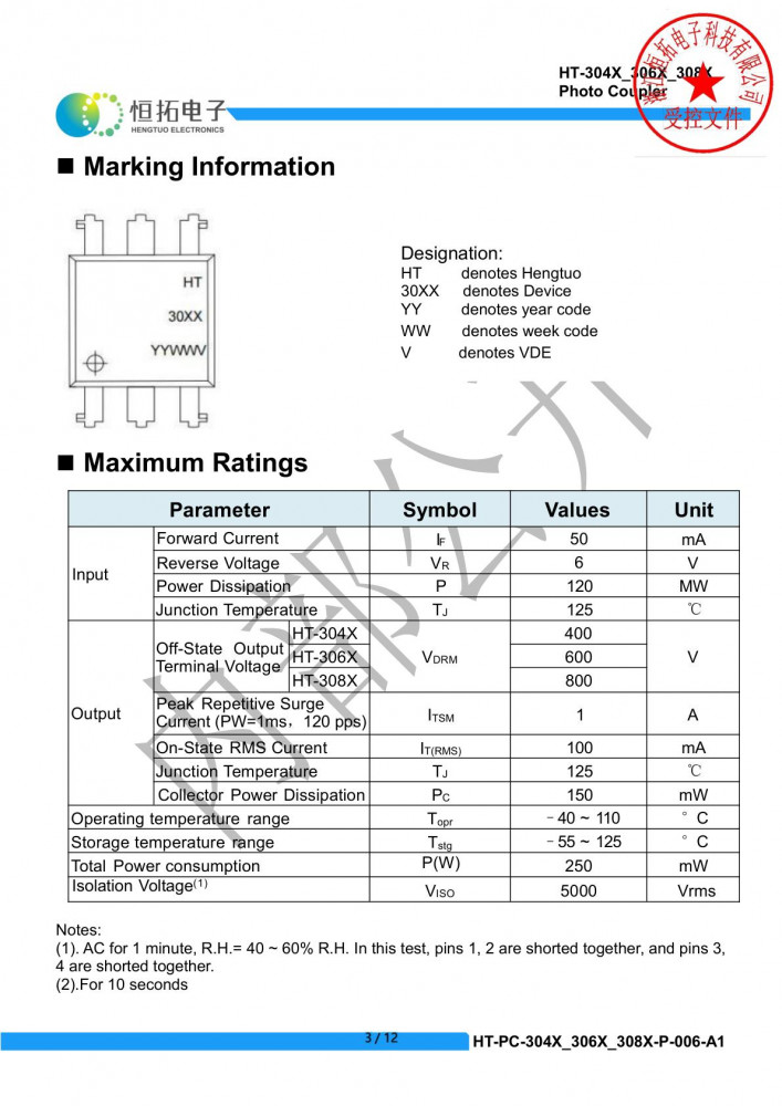 HT-3083 datasheet page 4