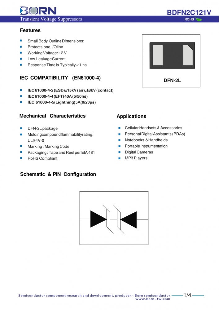 BDFN2C121V datasheet page 1