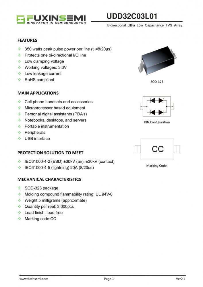 UDD32C03L01 technical document page 1