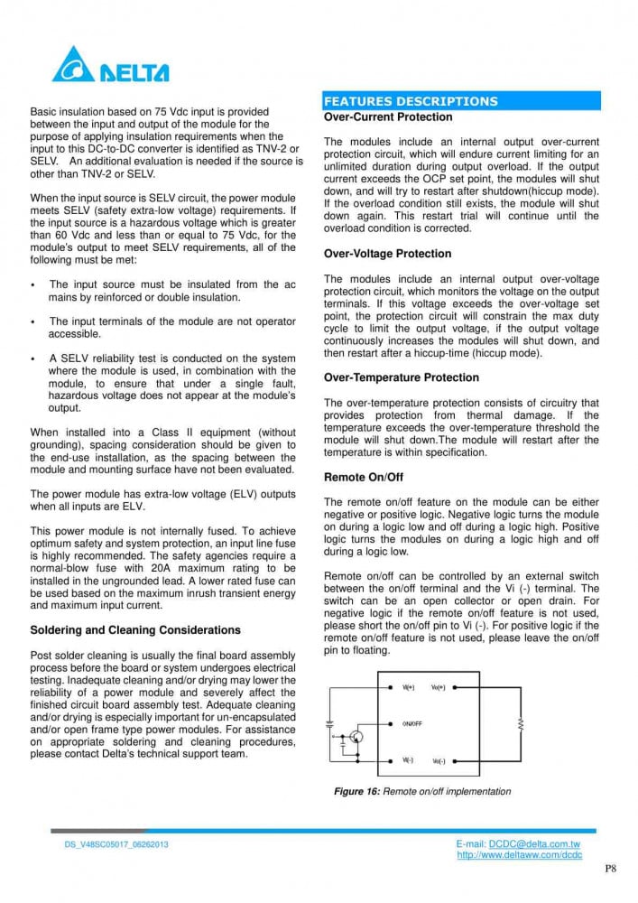 DELTA V48SC05017NRFA datasheet page 8