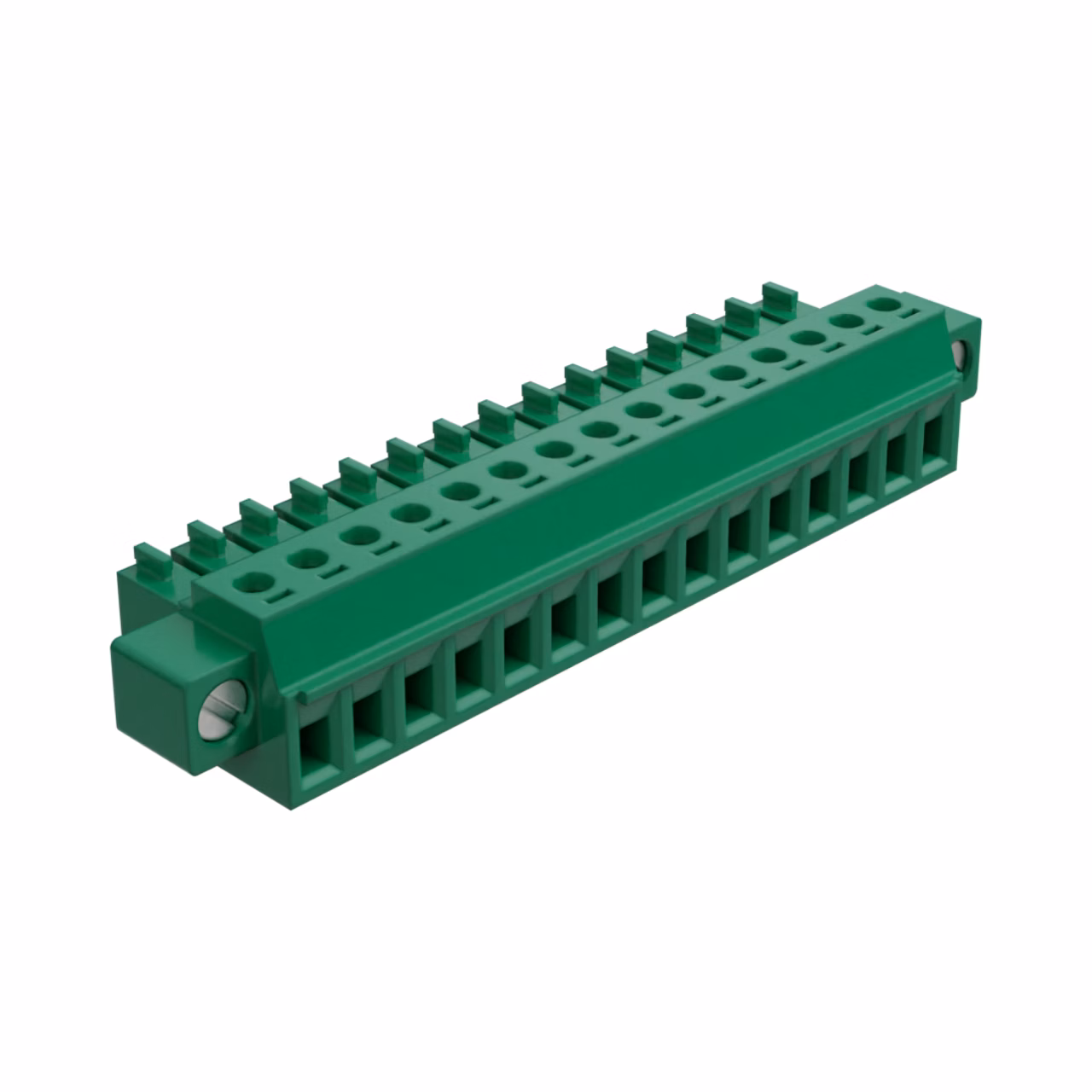 3.81mm Pitch Eurostyle Horizontal Plug, with Retention Screws and Standard Imprinting, Green Housing, 15 Circuits for sale