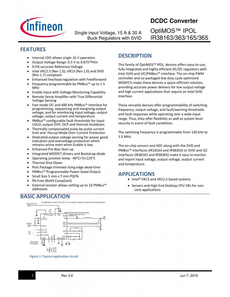 IR38363MTRPBF datasheet page 1