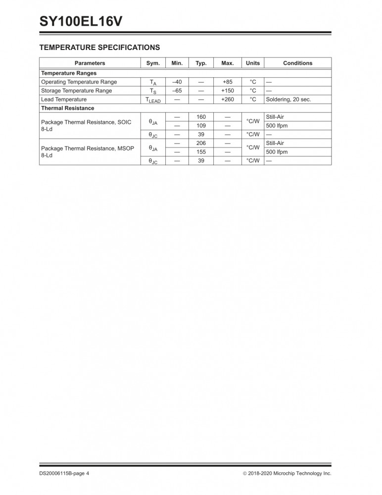 SY100EL16VKG datasheet page 4