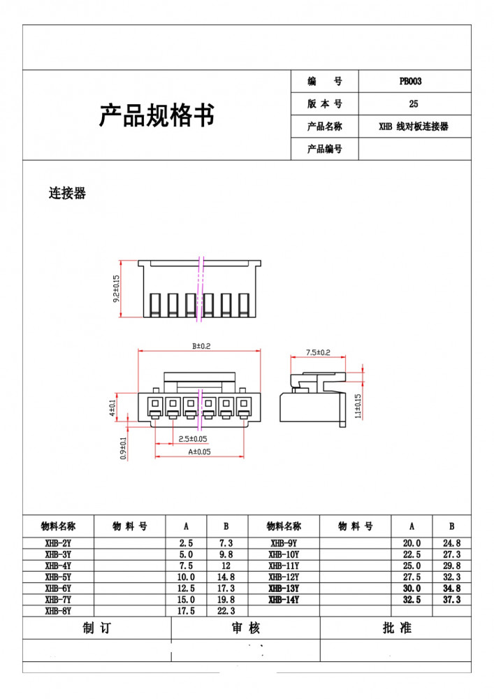 BOOMELE XHB specification document page 3