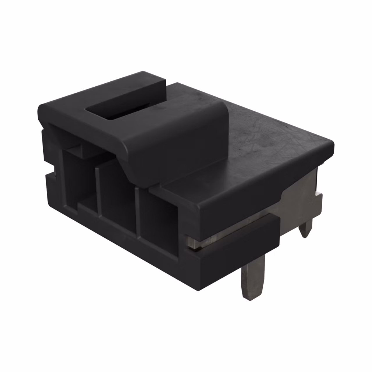 Ultra-Fit Right-Angle Header with Solder Nail, 3.50mm Pitch, Single Row,  3 Circuits, 0.76µm Gold (Au) Plating, Black, Glow-Wire Capable, Tray for sale