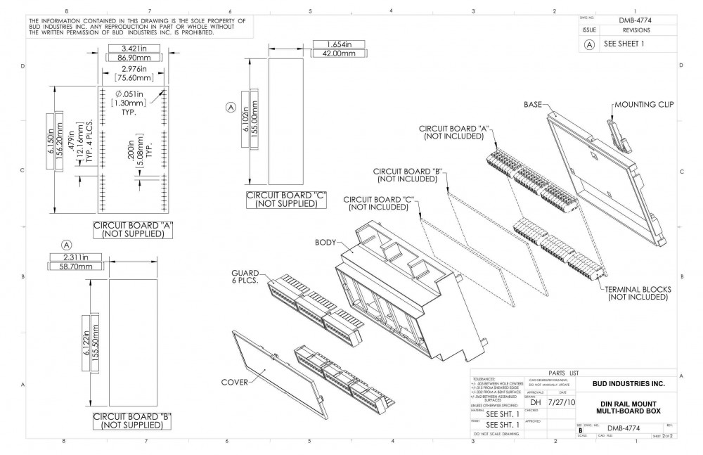Bud Industries DMB-4774 drawing, sheet 2