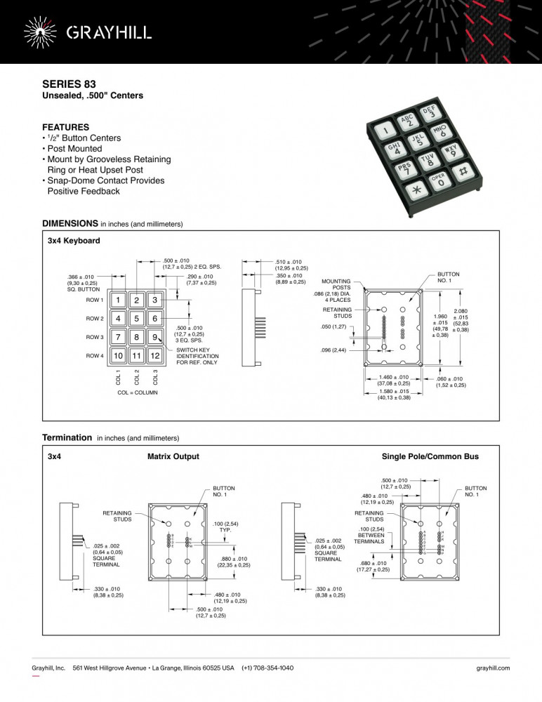 Grayhill Series 83 documentation page 1