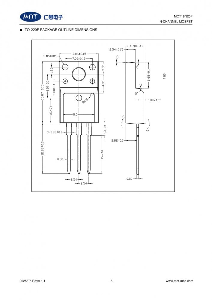 MOT18N20F datasheet page 5