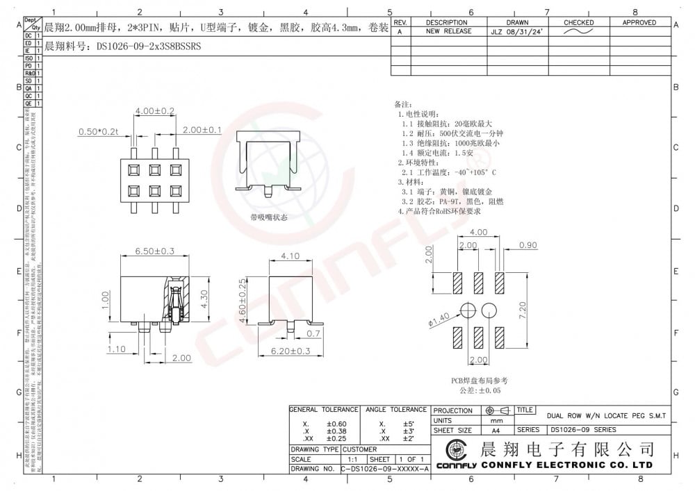 DS1026-09-2x3S8BSSRS product drawing page