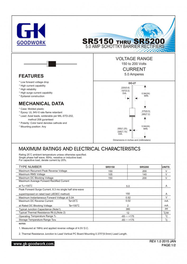 SR5150-B technical document page 1