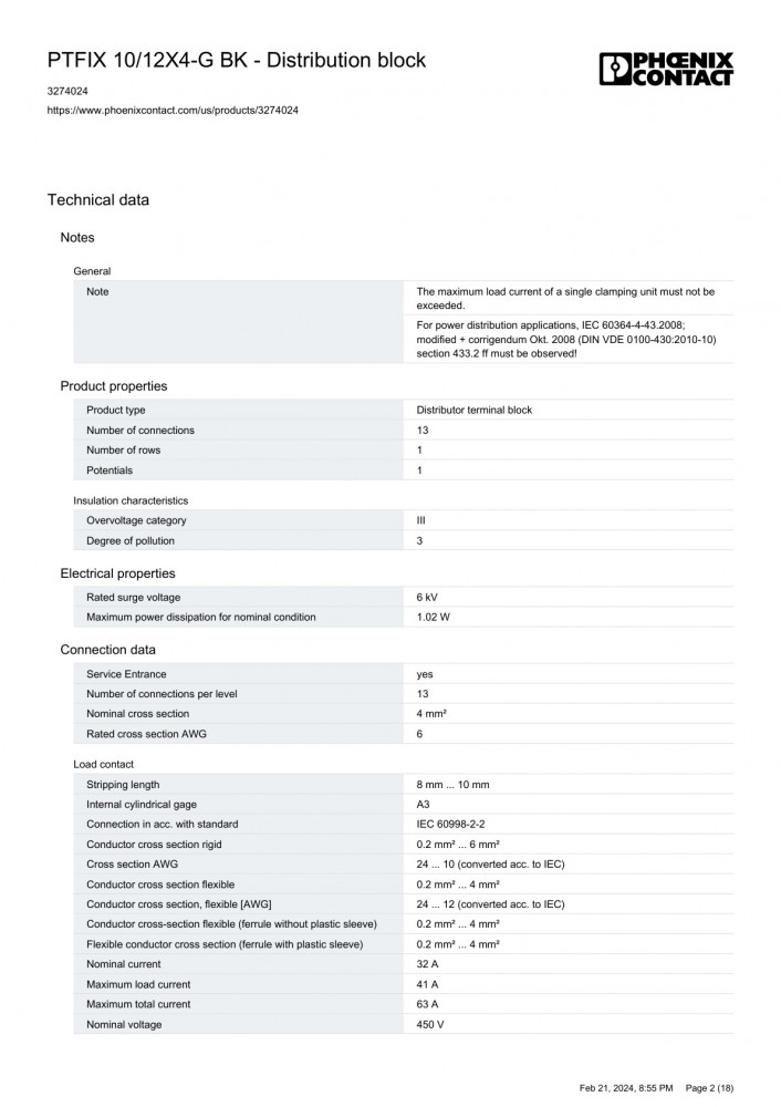 Phoenix Contact 3274024 datasheet page 2