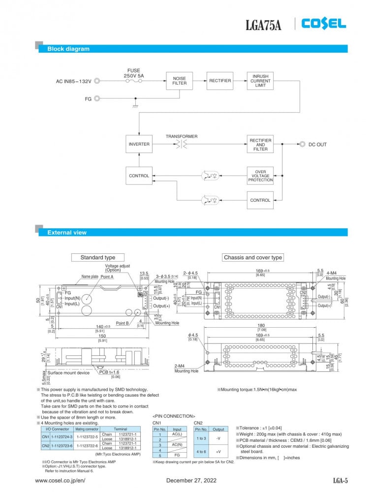 Cosel LGA-series datasheet page 5