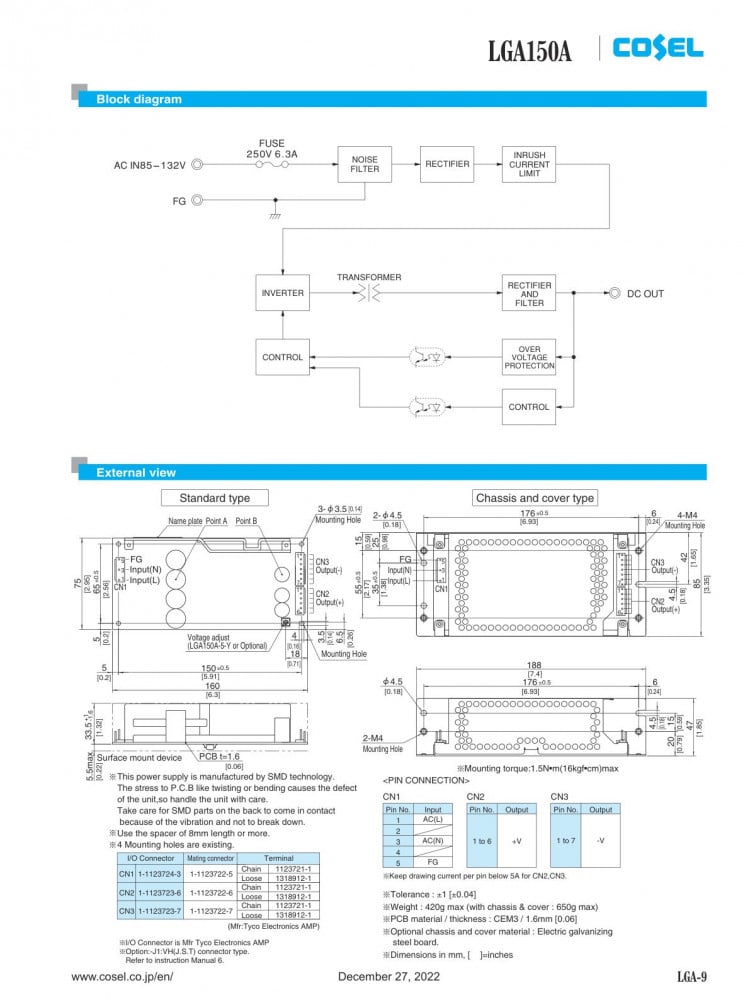 Cosel LGA-series datasheet page 9