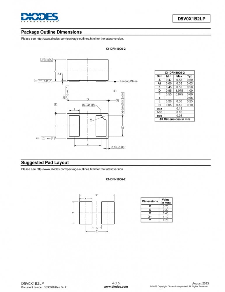 D5V0X1B2LP-7B datasheet page 4